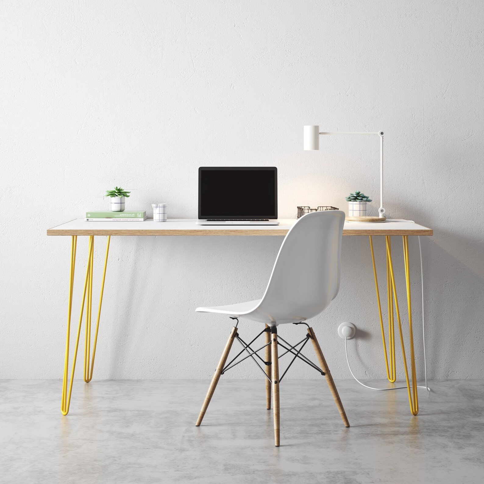 Minimalist Scandinavian Birch Plywood Desk With Hairpin Legs - Etsy UK