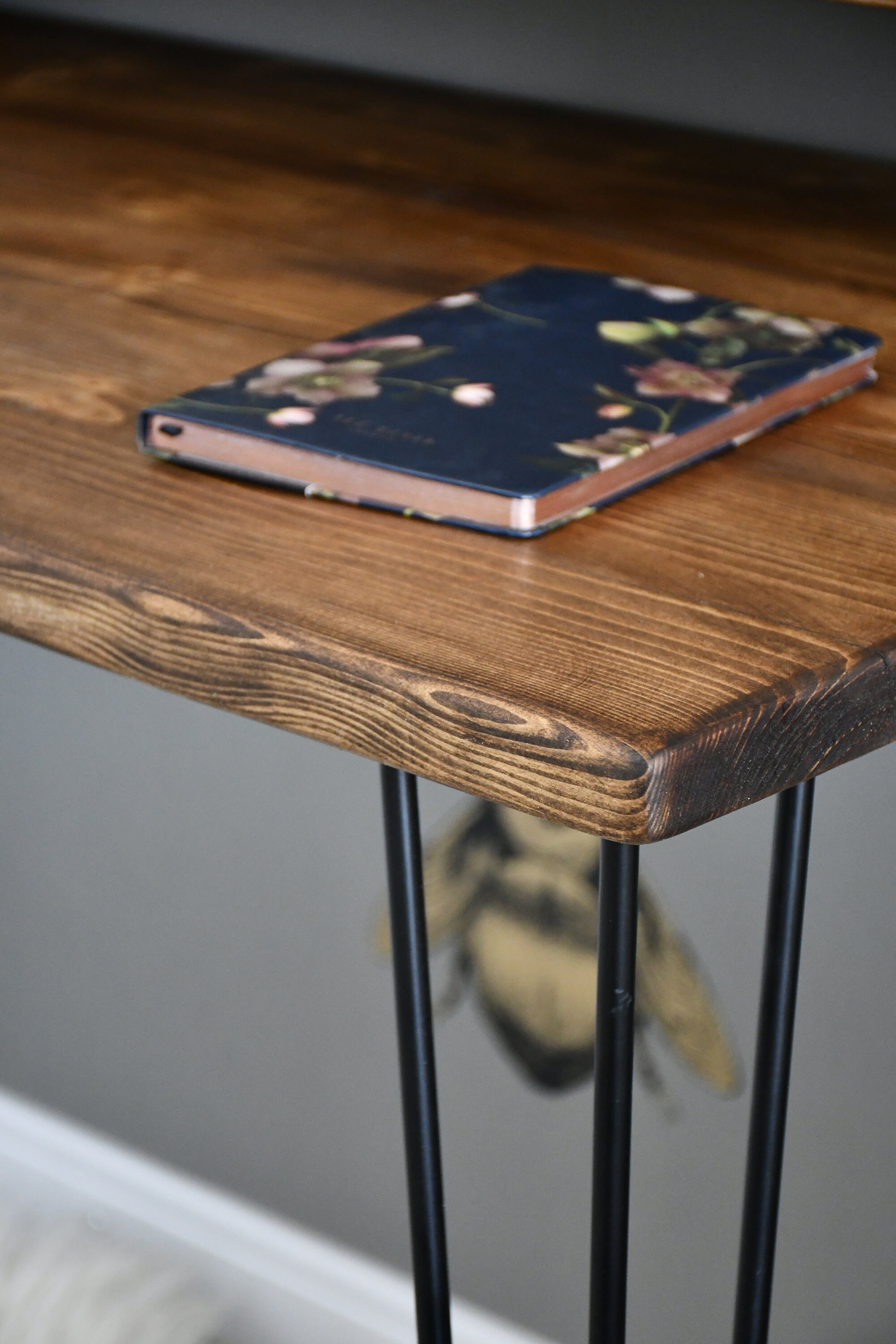 Westerton Wooden Desk and Monitor Stand Rustic Reclaimed | Etsy