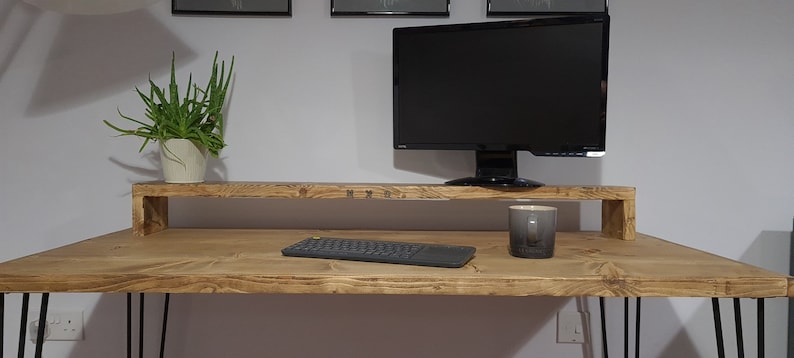 Rowlands Rustic Hand Built Monitor Shelf Stand - Etsy UK