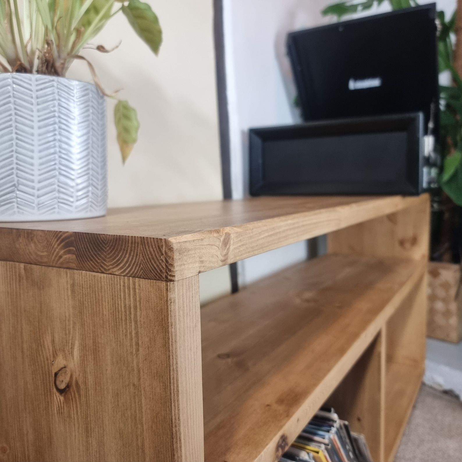 Rustic Record Unit - Record Storage - Record Player Entertainment Unit ...