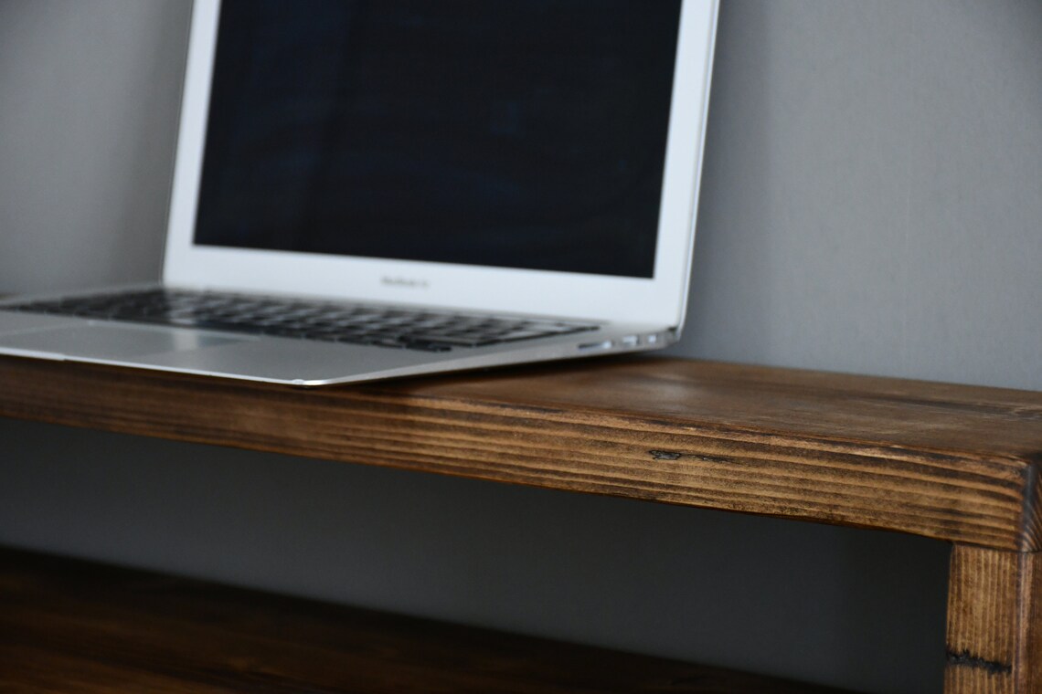 Westerton Rustic Hand Built Monitor Shelf Stand Reclaimed - Etsy UK