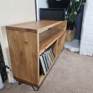 Rustic Record Unit - Record Storage - Record Player Entertainment Unit ...
