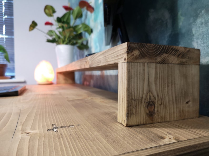 Rowlands Rustic Hand Built Monitor Shelf Stand - Etsy UK