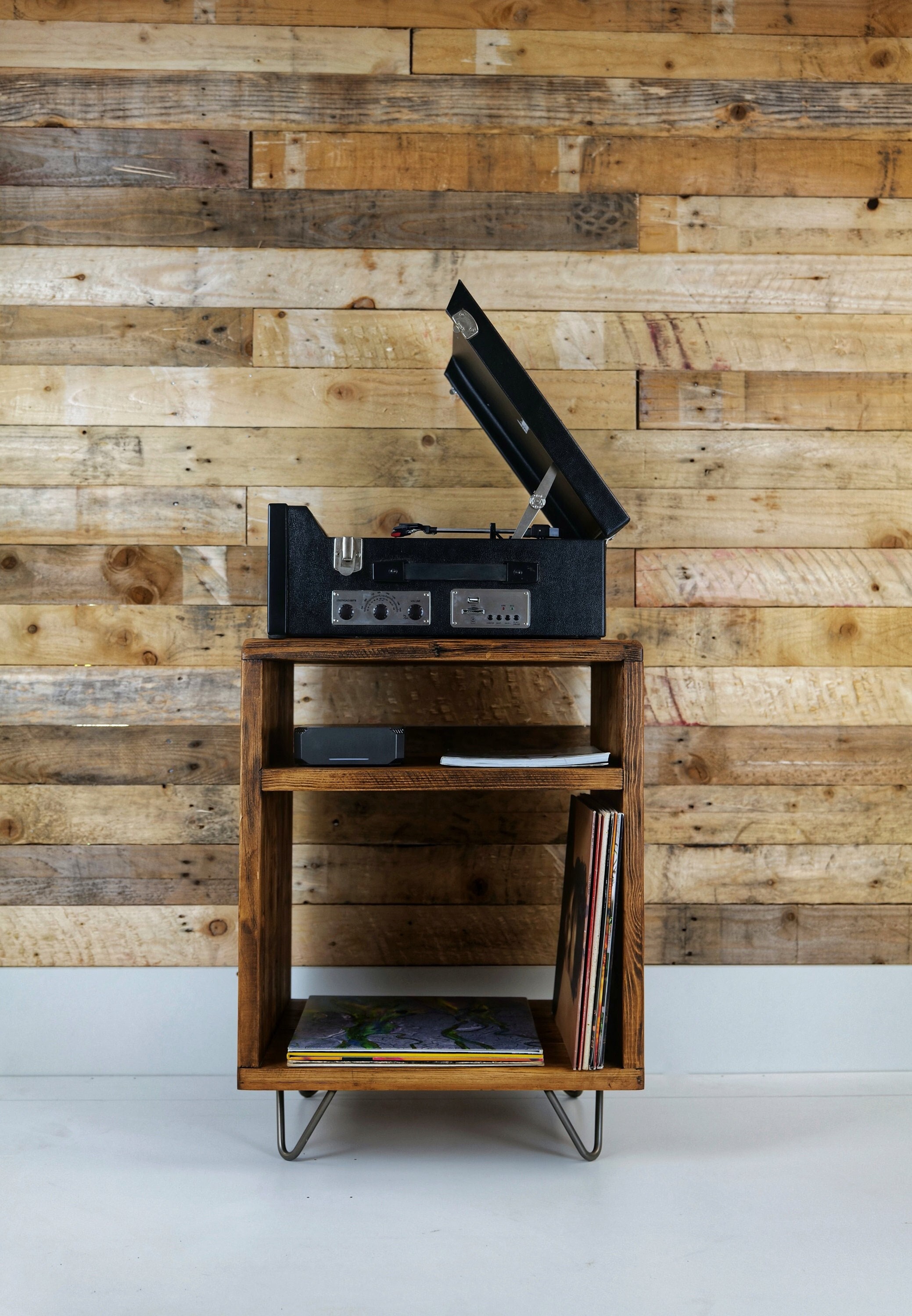 Westerton Rustic Record Unit Midi - Record Storage - Record Player ...
