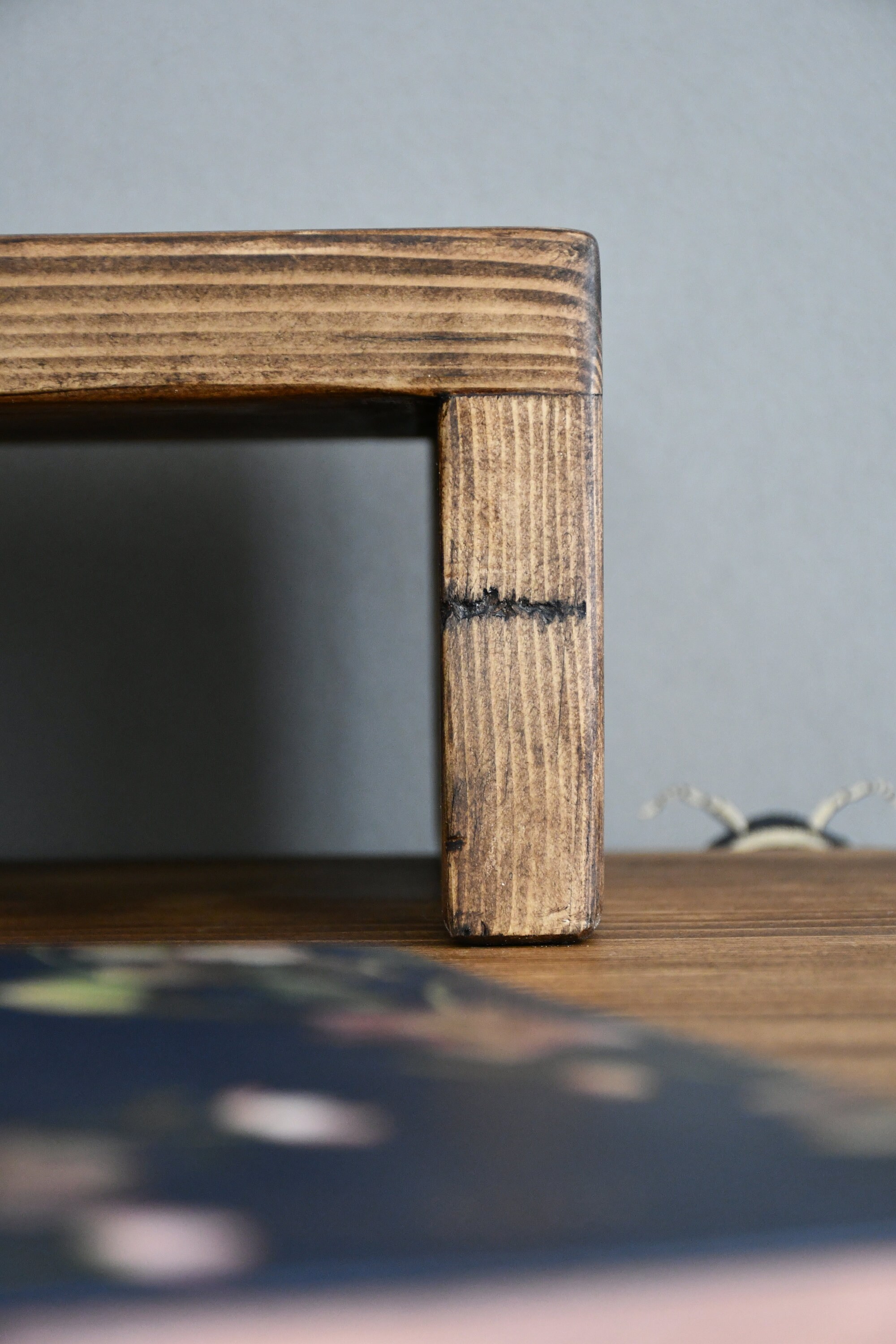 Westerton Wooden Desk and Monitor Stand Rustic Reclaimed - Etsy UK