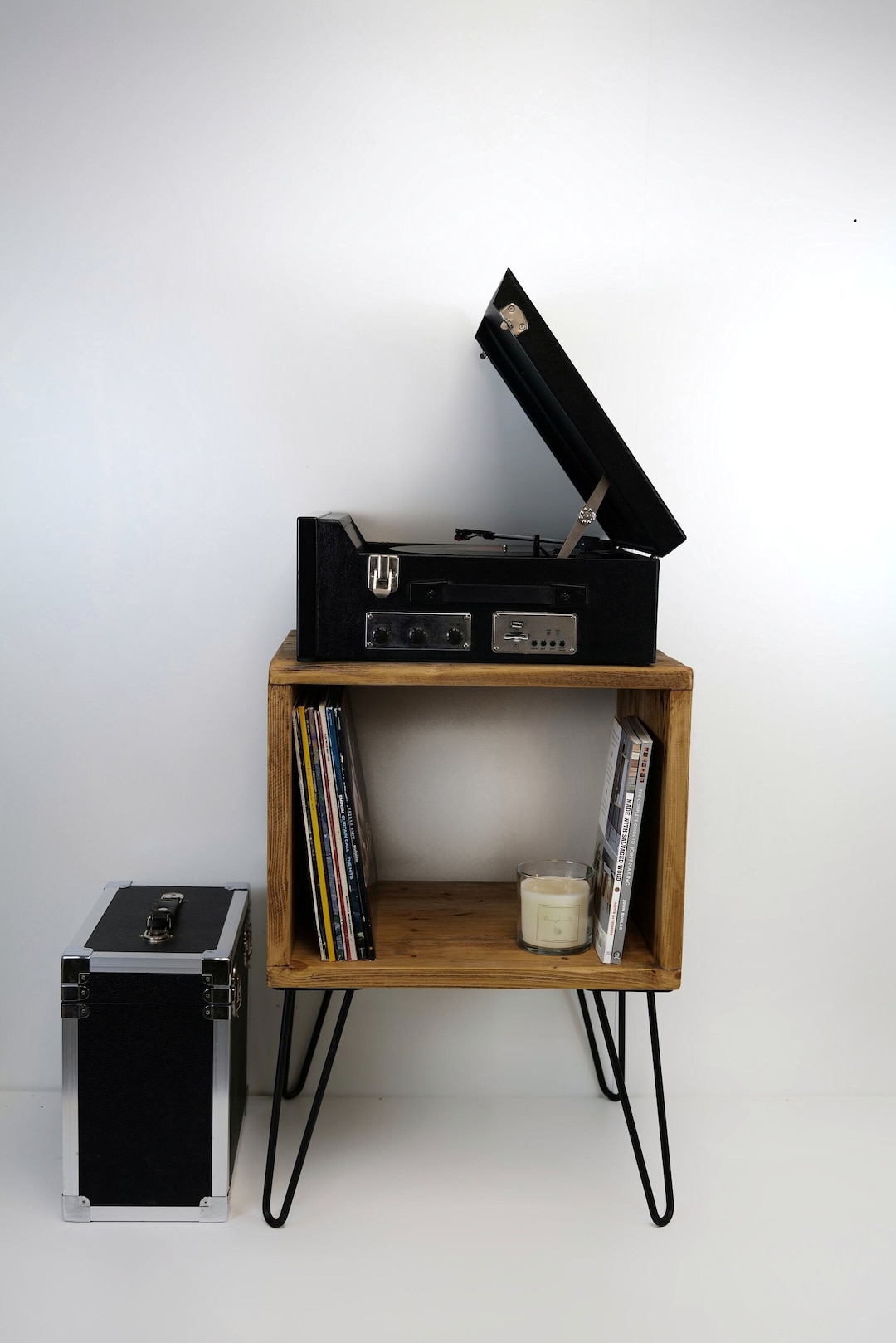 Westerton Rustic Record Unit Box - Record Storage - Record Player Stand ...