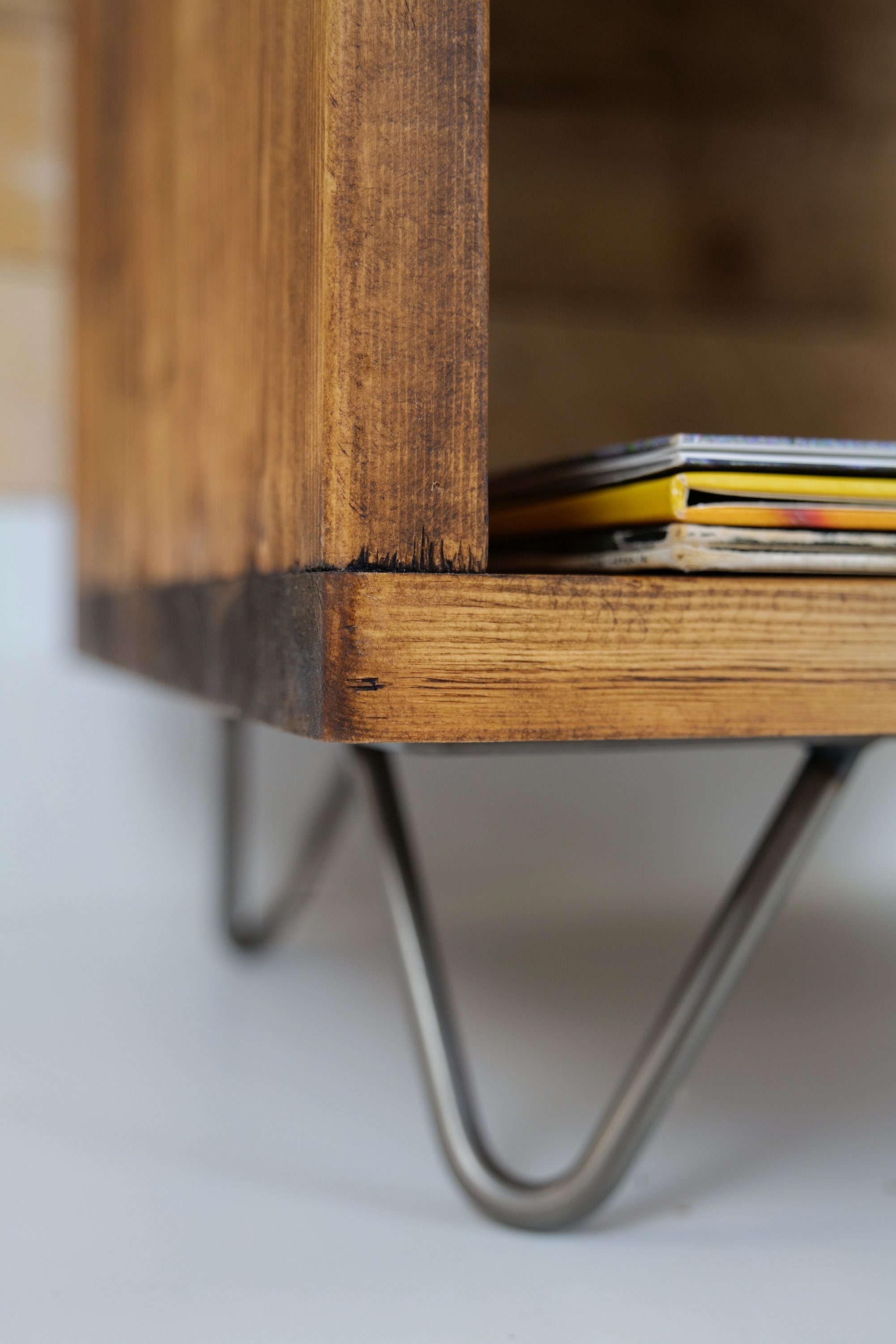 Westerton Rustic Record Unit Midi - Record Storage - Record Player ...