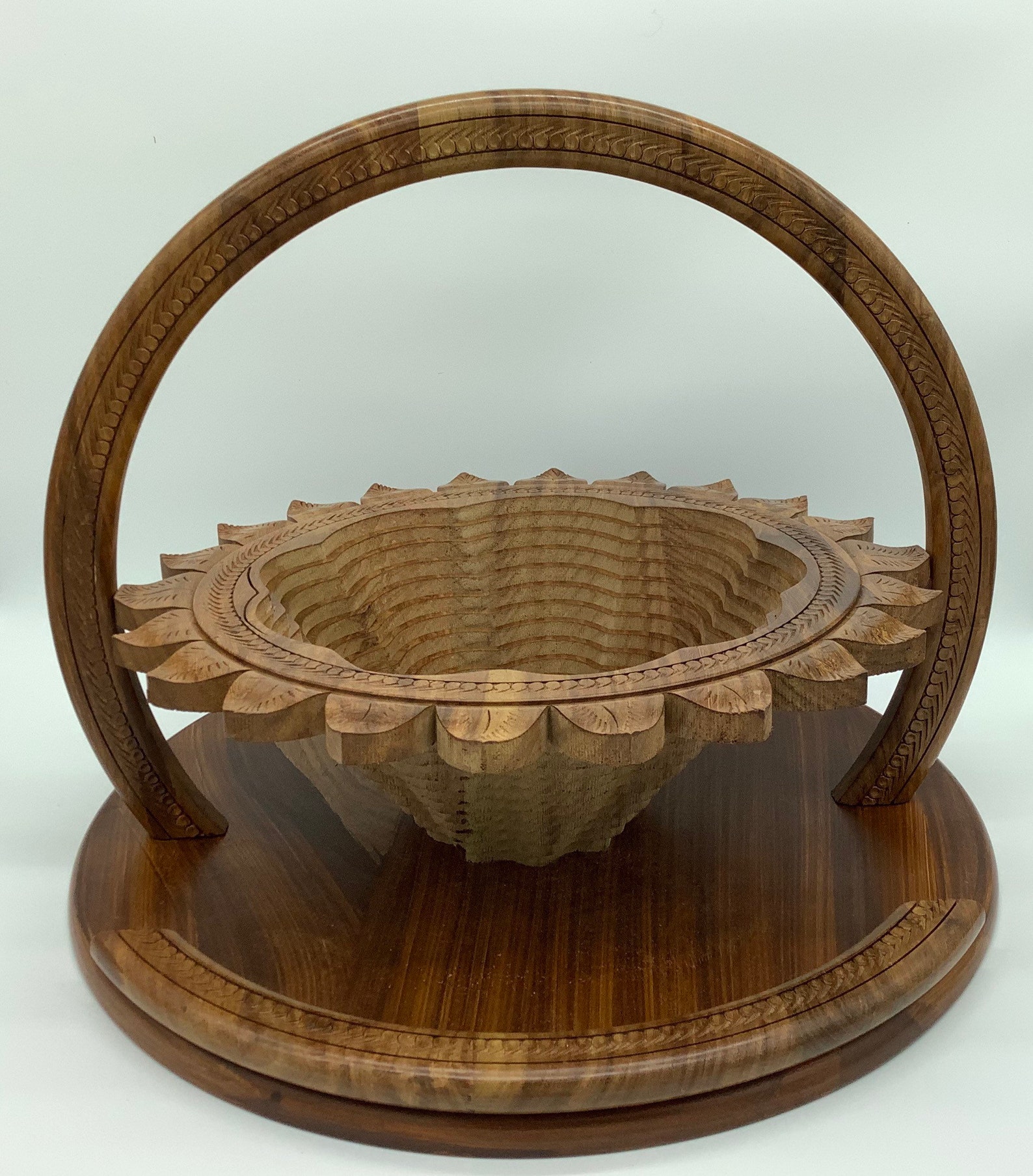 Sunflower Large Wooden Basket / Home Decor Trivet to Basket ...