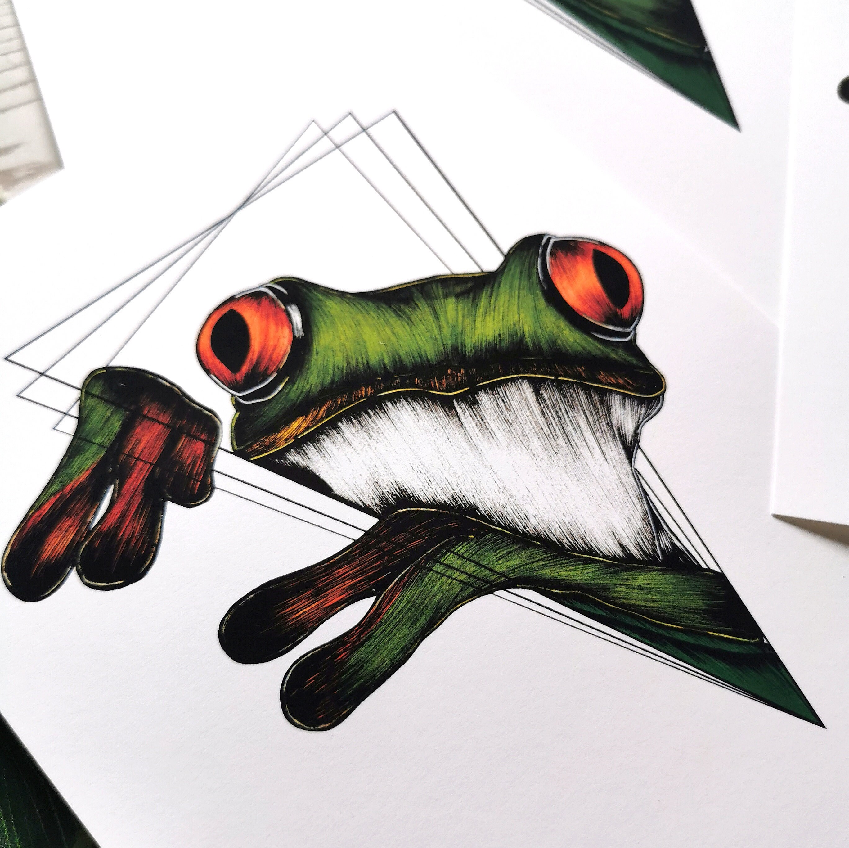 Tree Frog Art Print, Steampunk Pen Drawing, Amphibian Home Decor, Frog ...