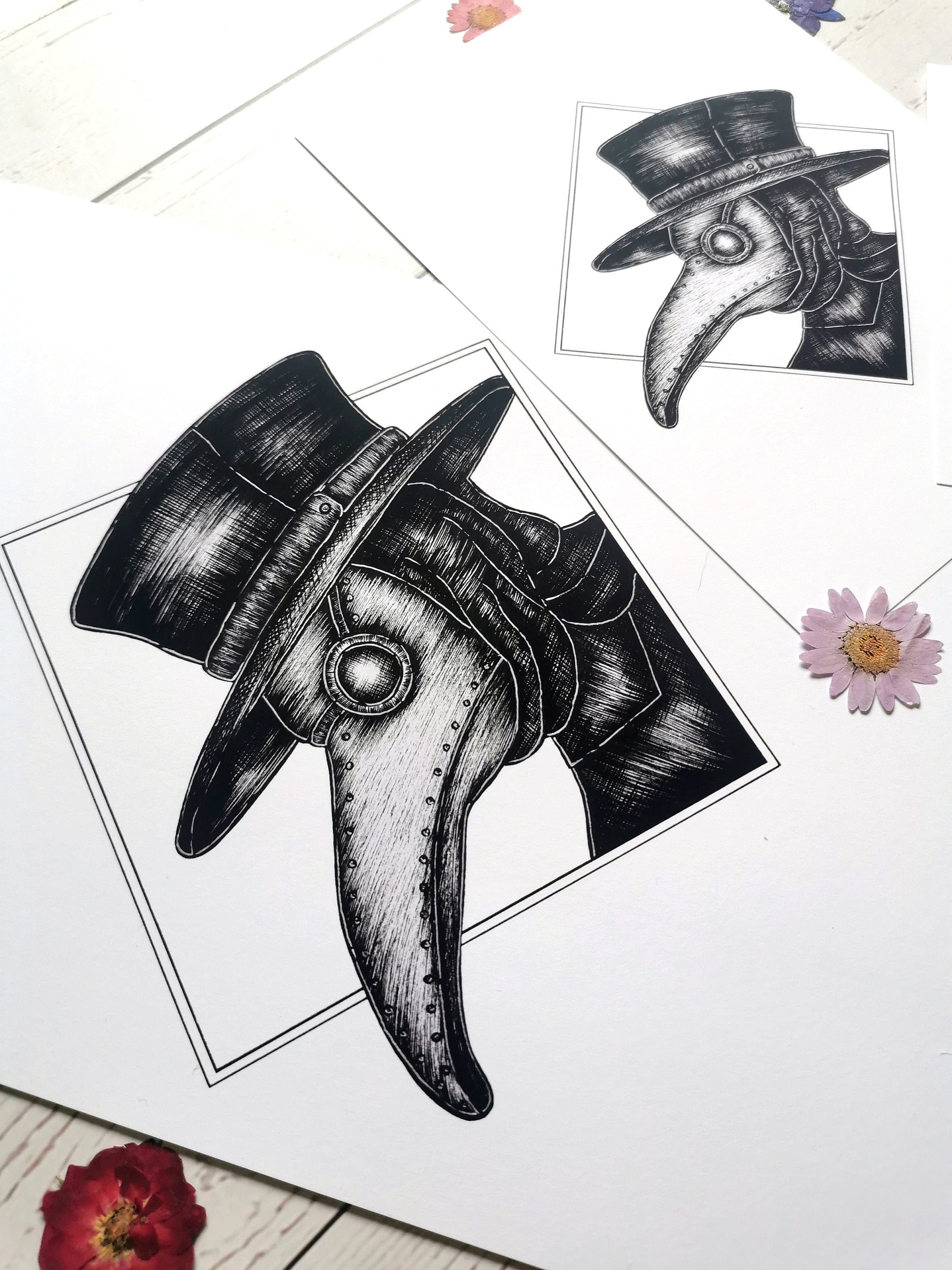 Plague Doctor Art Print, Macabre Art Print, Horror Wall Art, Dark Home ...