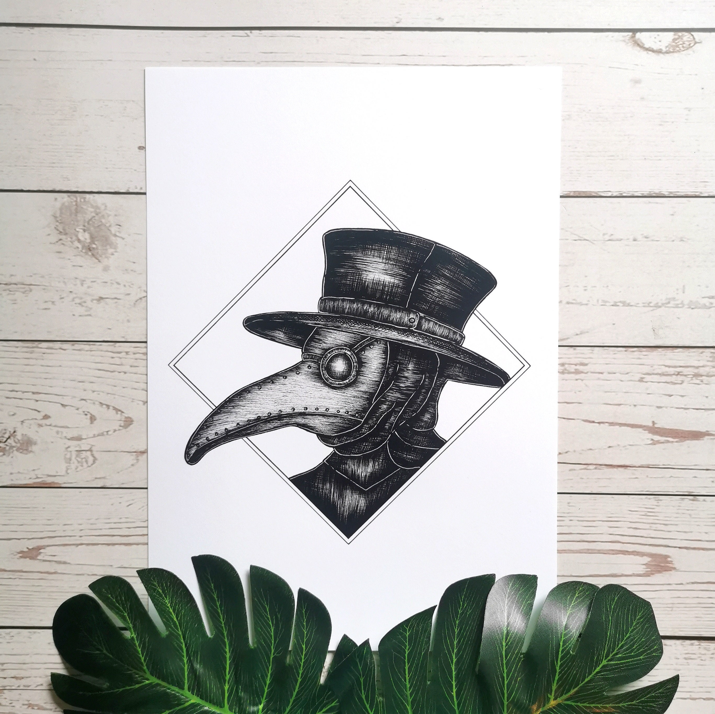 Plague Doctor Art Print, Macabre Art Print, Horror Wall Art, Dark Home ...