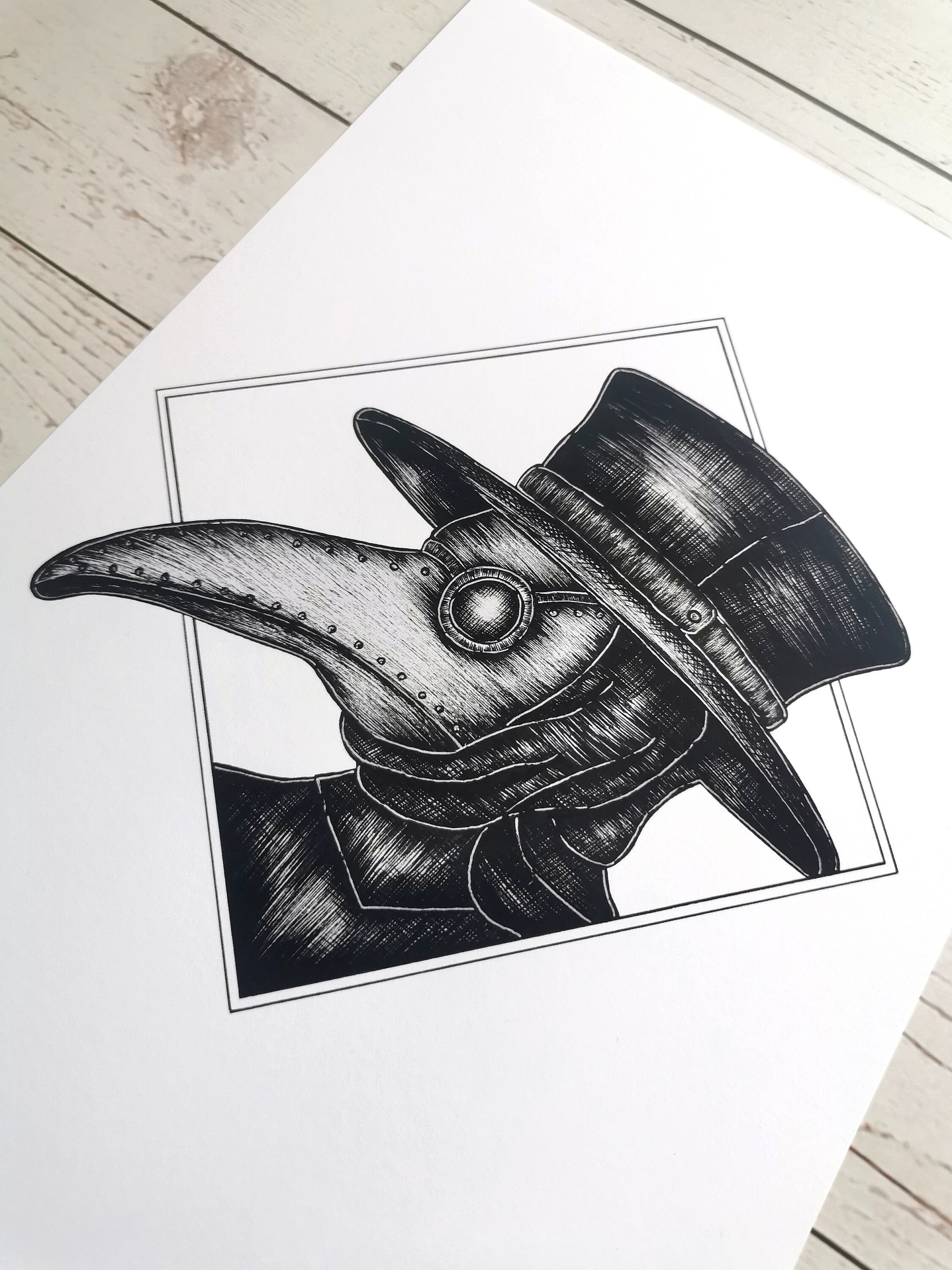 Plague Doctor Art Print, Macabre Art Print, Horror Wall Art, Dark Home ...