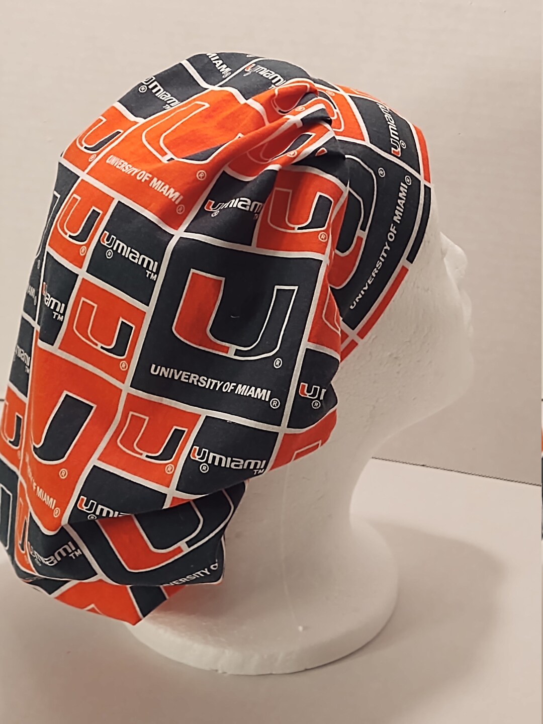 University of Miami Hurricanes Adjustable Bouffant Scrub Cap - Etsy