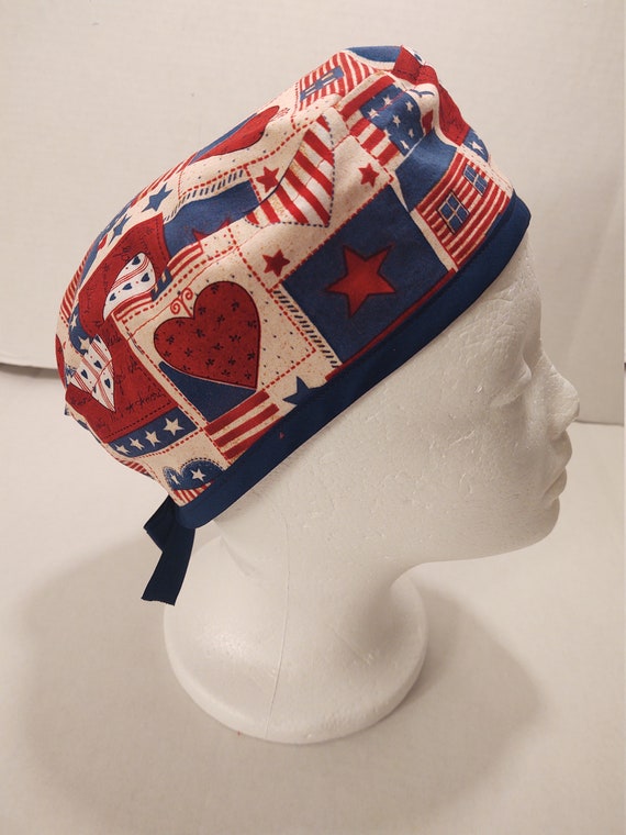 Patriotic Americana Unisex Scrub Cap Reversible | Etsy