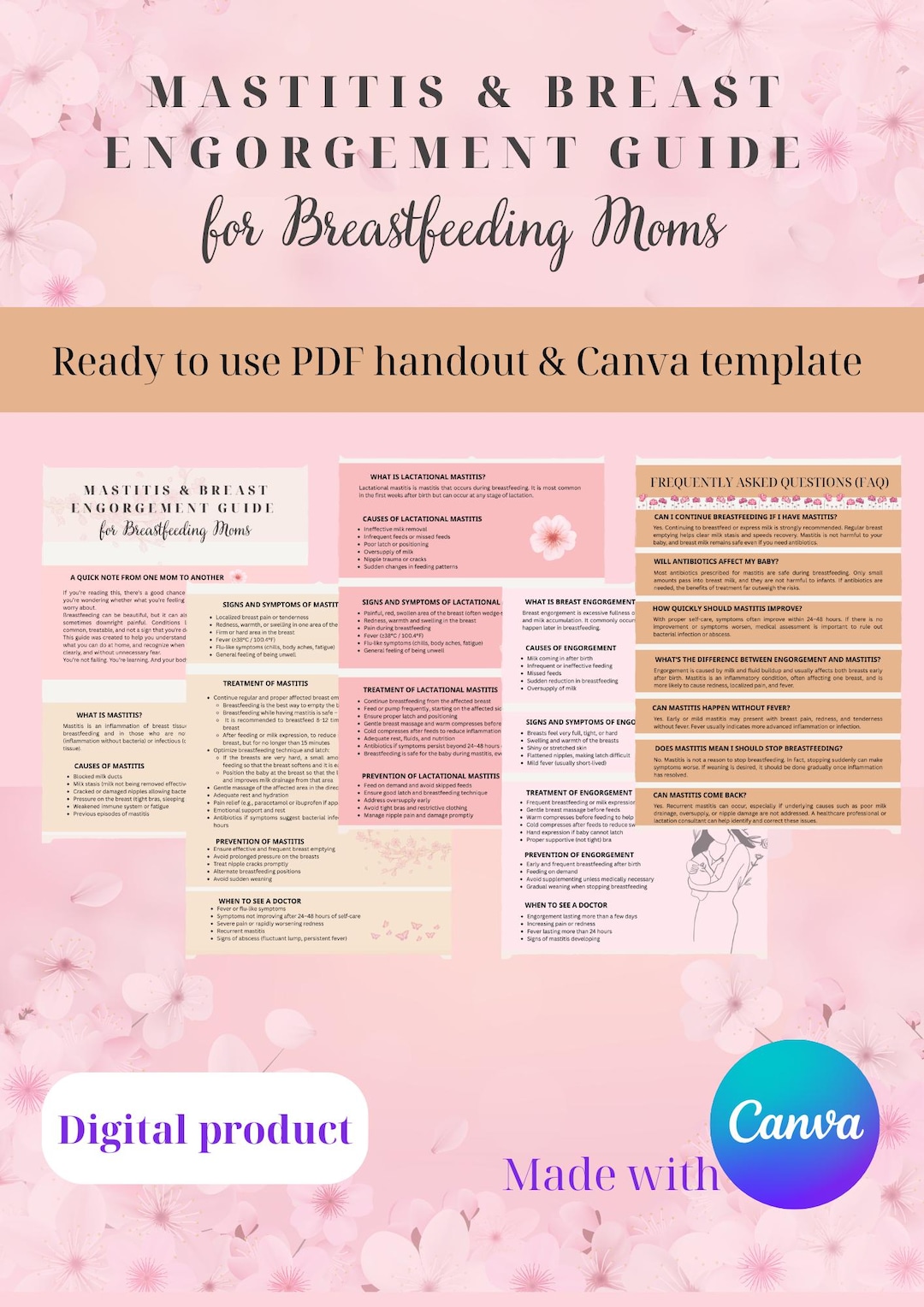Breastfeeding Mastitis & Engorgement Guide, Lactation Education (PDF ...