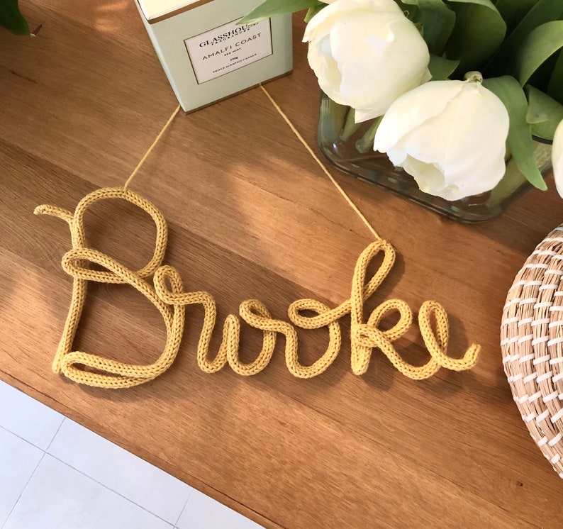 Personalised Knitted Wire Words Cord Names Wall Decor Wall | Etsy