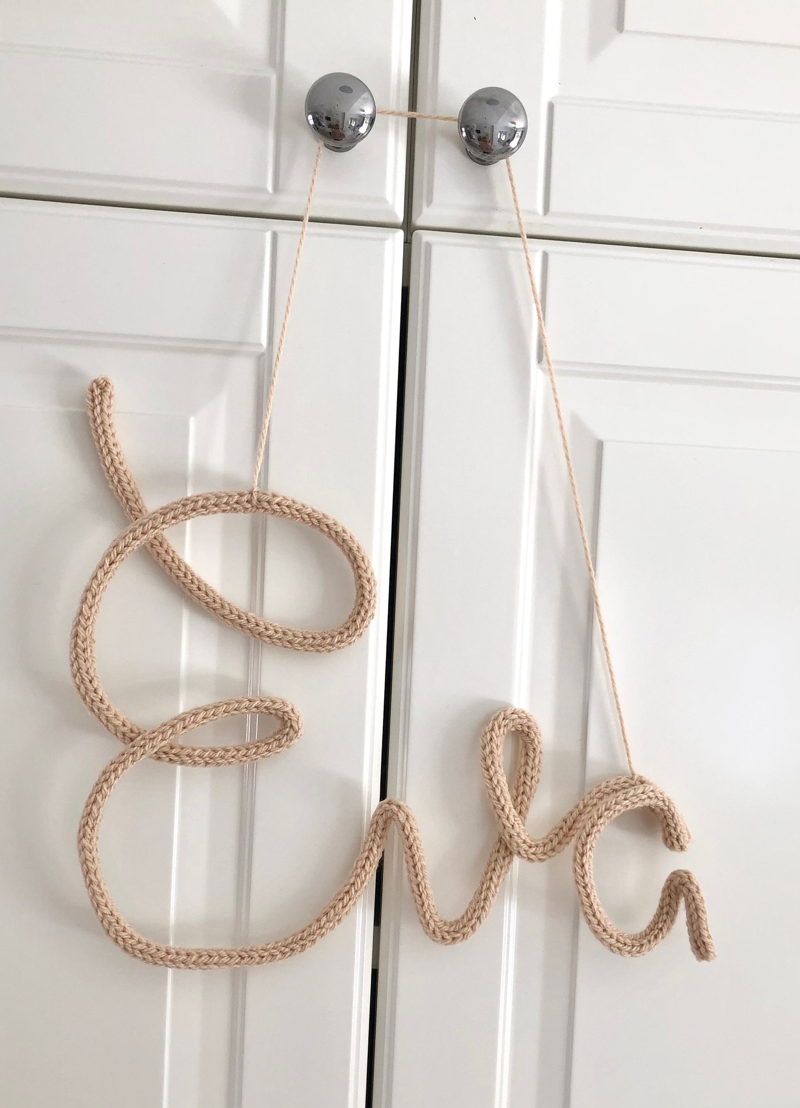 Personalised Knitted Wire Words Cord Names Wall Decor Wall | Etsy