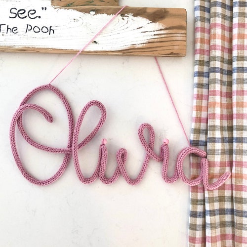 Personalised Knitted Wire Words Cord Names Wall Decor Wall - Etsy Australia