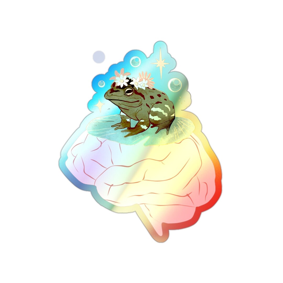 Holographic Funny Brain Frog Sticker/chronic Illness Awareness /spoonie ...