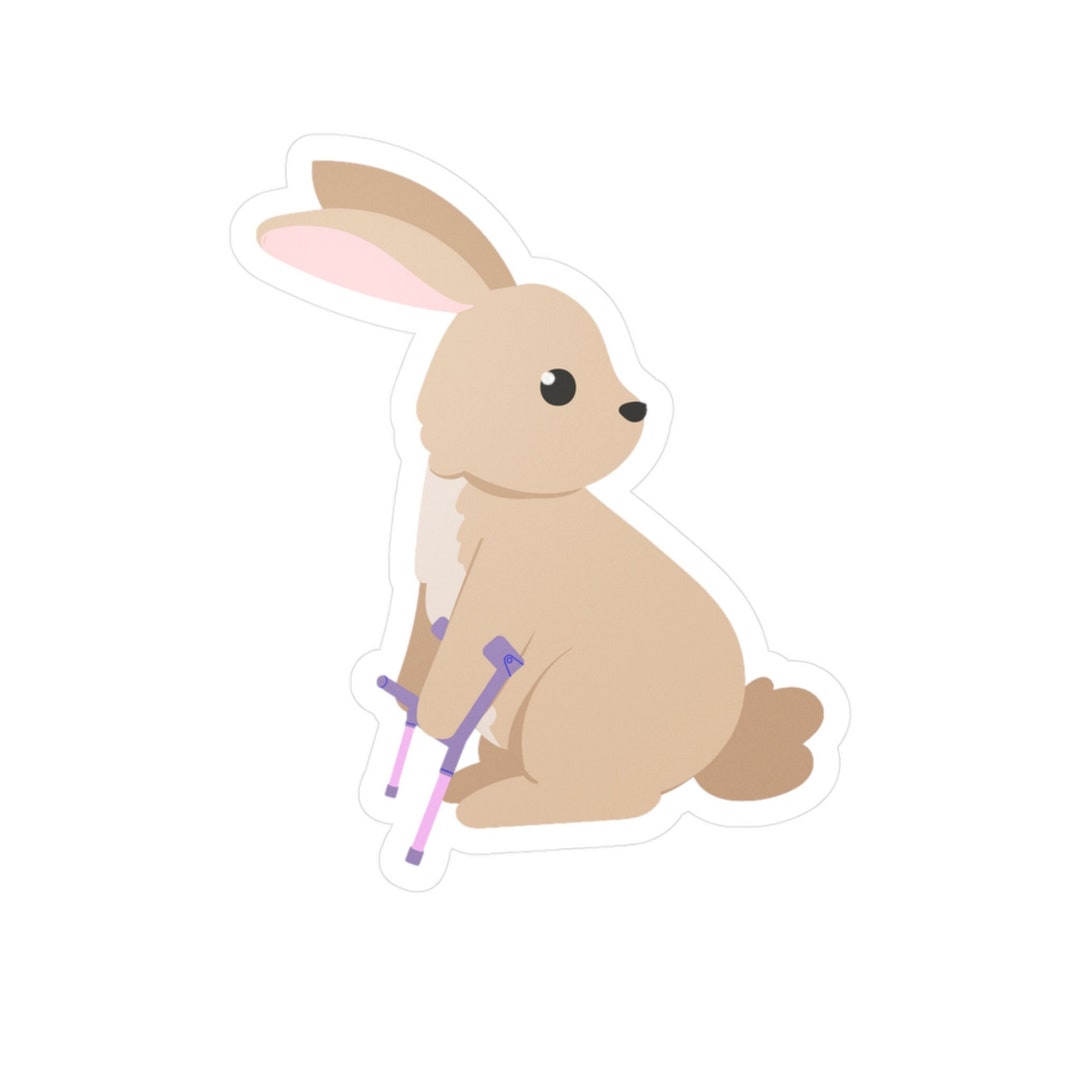 Bunny Rabbit Forearm Crutches Sticker/mobility Aid/spoonie Sticker ...