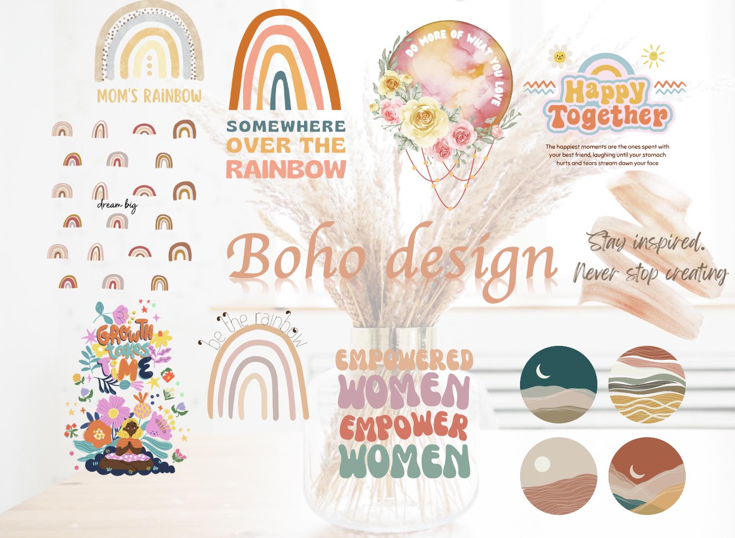 25 Boho Inspirational SVG Bundle | Boho Rainbow and Empowerment Quotes ...