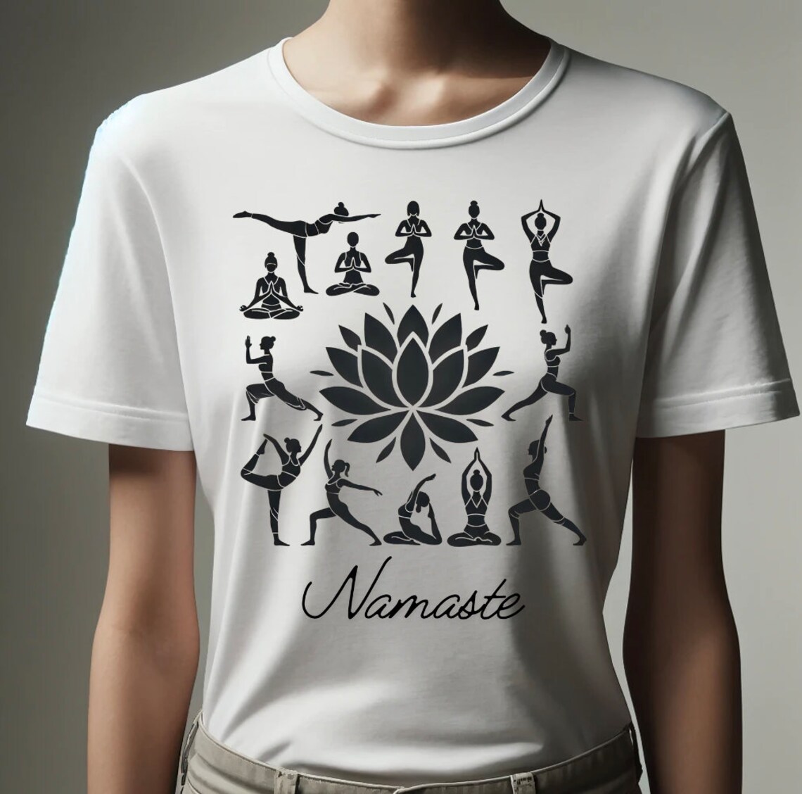 Namaste Yoga Poses T-shirt Design Digital Download | Yoga Pose SVG ...