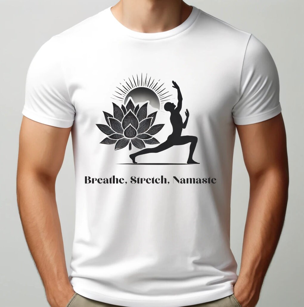 Breathe, Stretch, Namaste T-shirt Design Digital Download | Yoga Pose ...