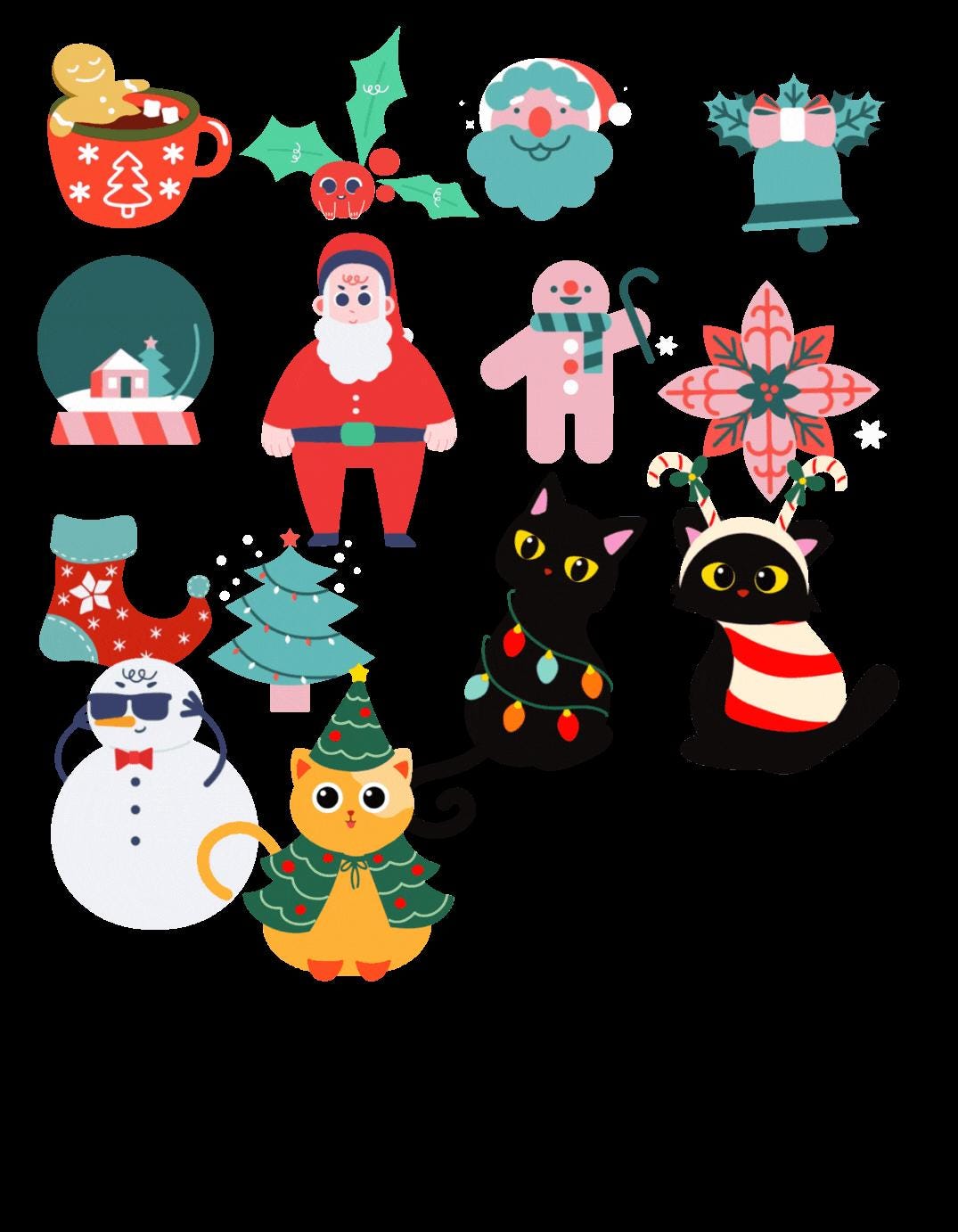 15 Animated Christmas Emotes Bundle | Cute Holiday PNG, GIF & MP4 ...