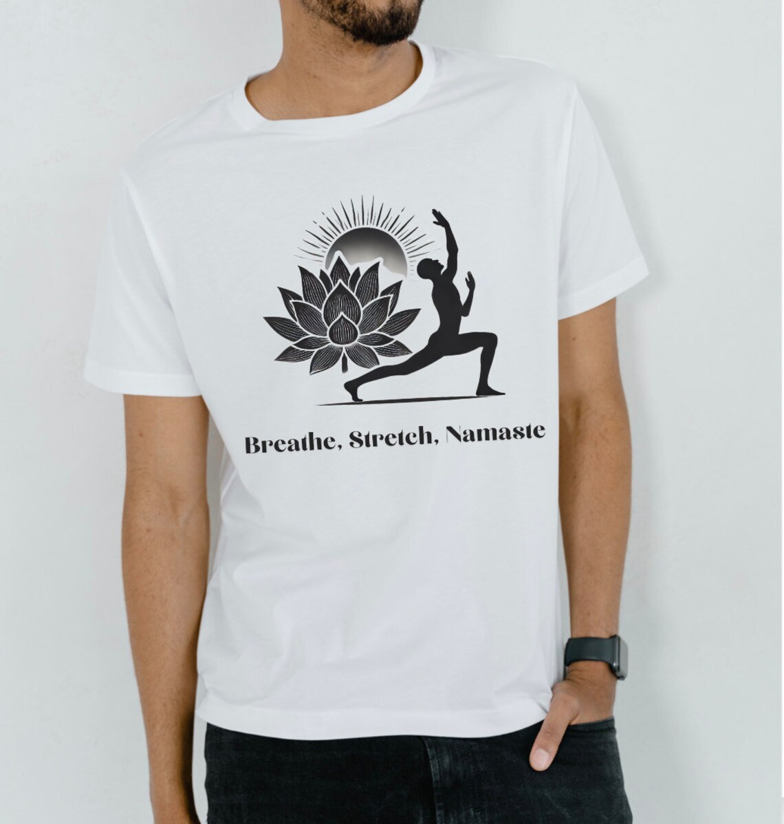 Breathe, Stretch, Namaste T-shirt Design Digital Download | Yoga Pose ...