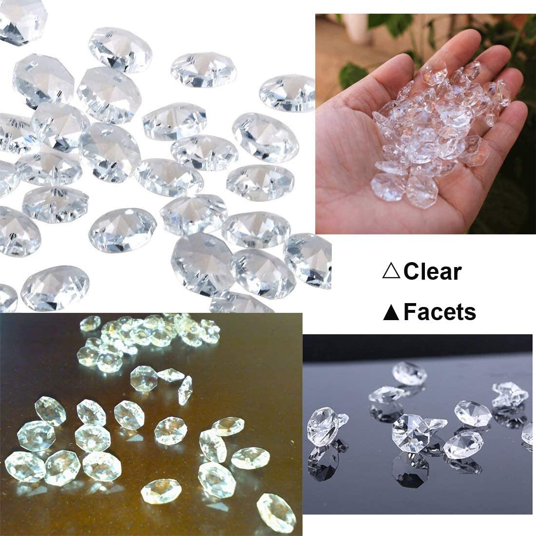 50/100 Pcs Octagonal Beads Clear Glass Crystal Beads 14mm 2 - Etsy