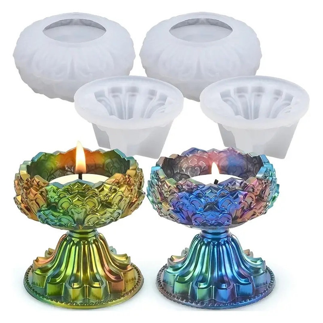 1 Set Tealight Candle Holder Silicone Molds for Resin, Candle Holder ...