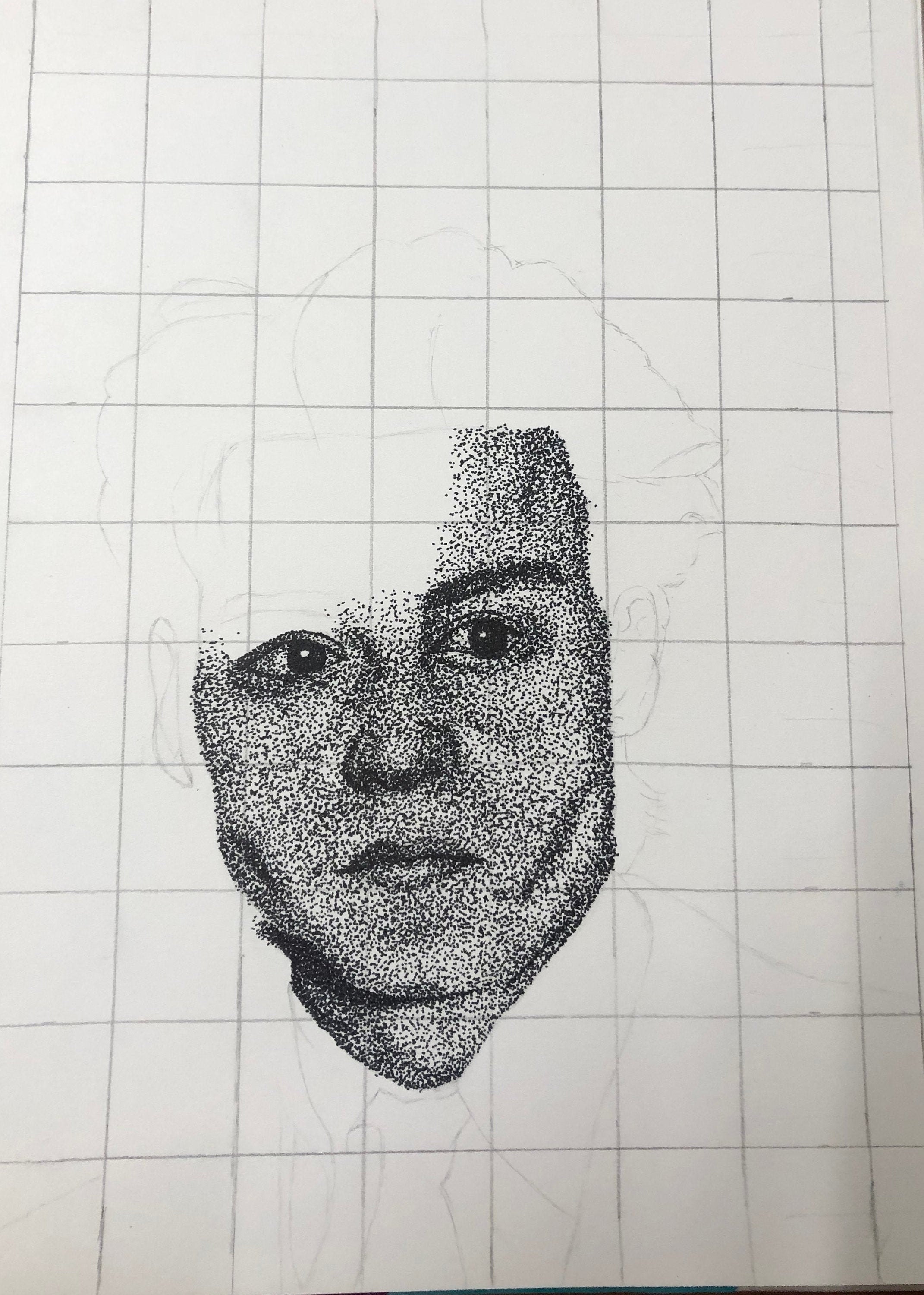 Personalized Portrait Drawing Made of Dots stippling | Etsy