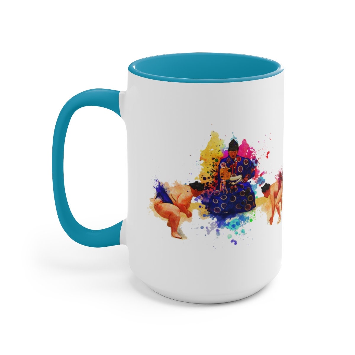 NEW Sumo Shikiri Wrestling Mug Colorful Two-tone 15oz - Etsy