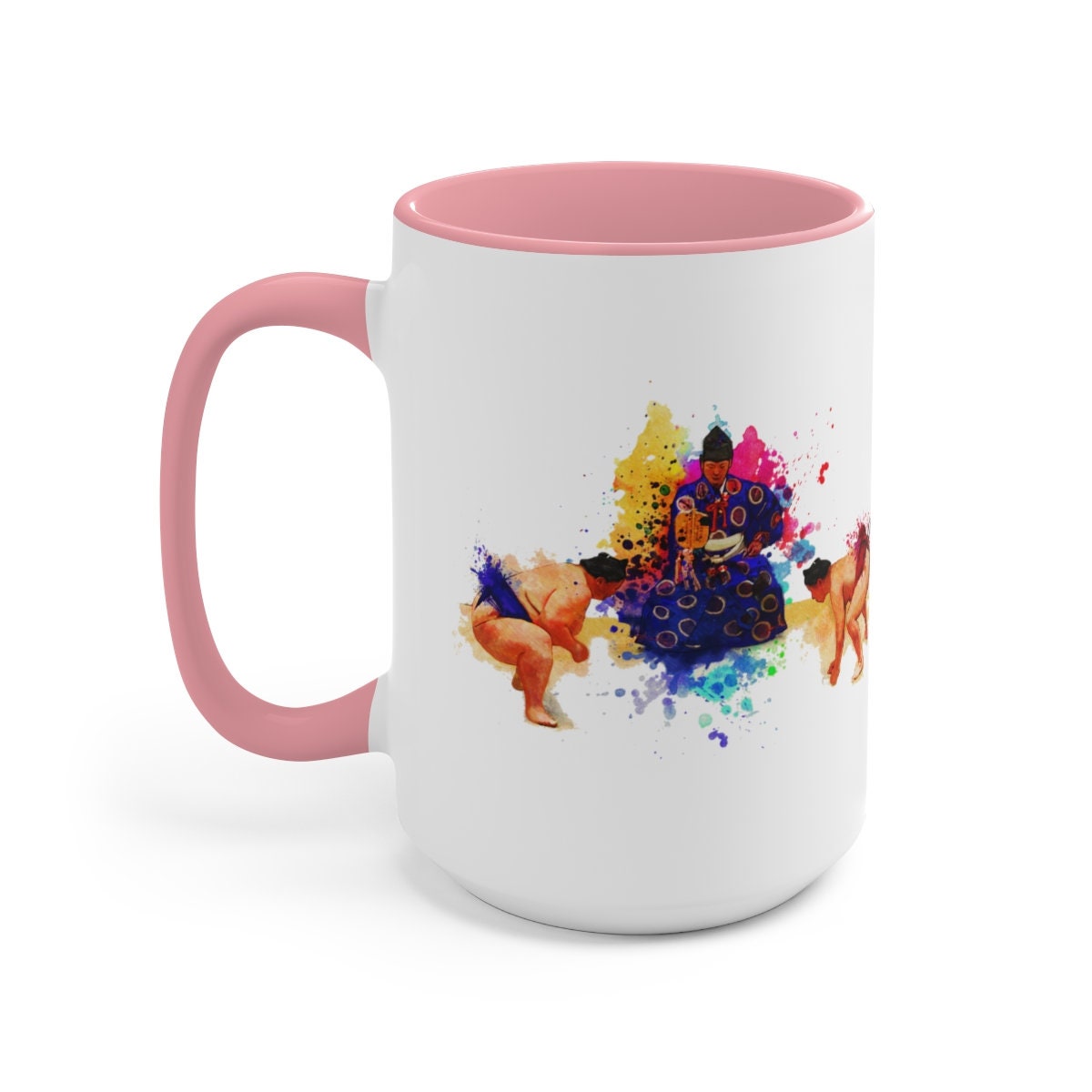 NEW Sumo Shikiri Wrestling Mug Colorful Two-tone 15oz - Etsy