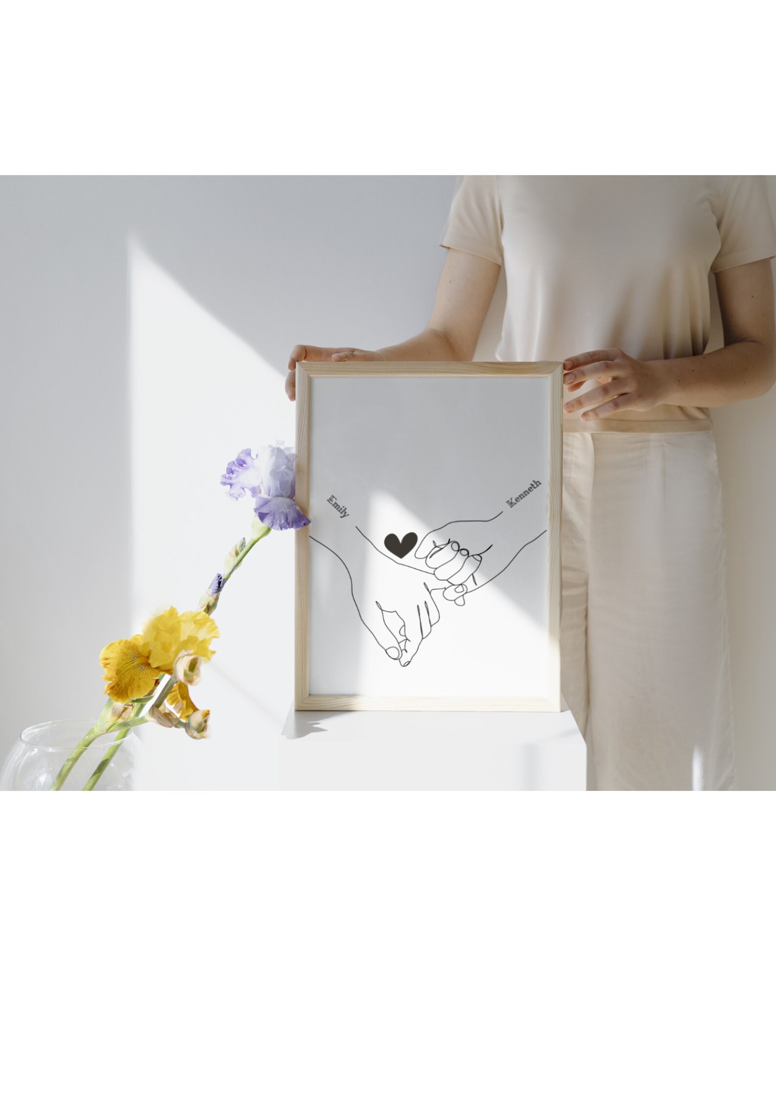 Personalized Hand in Hand Wall Art - Etsy