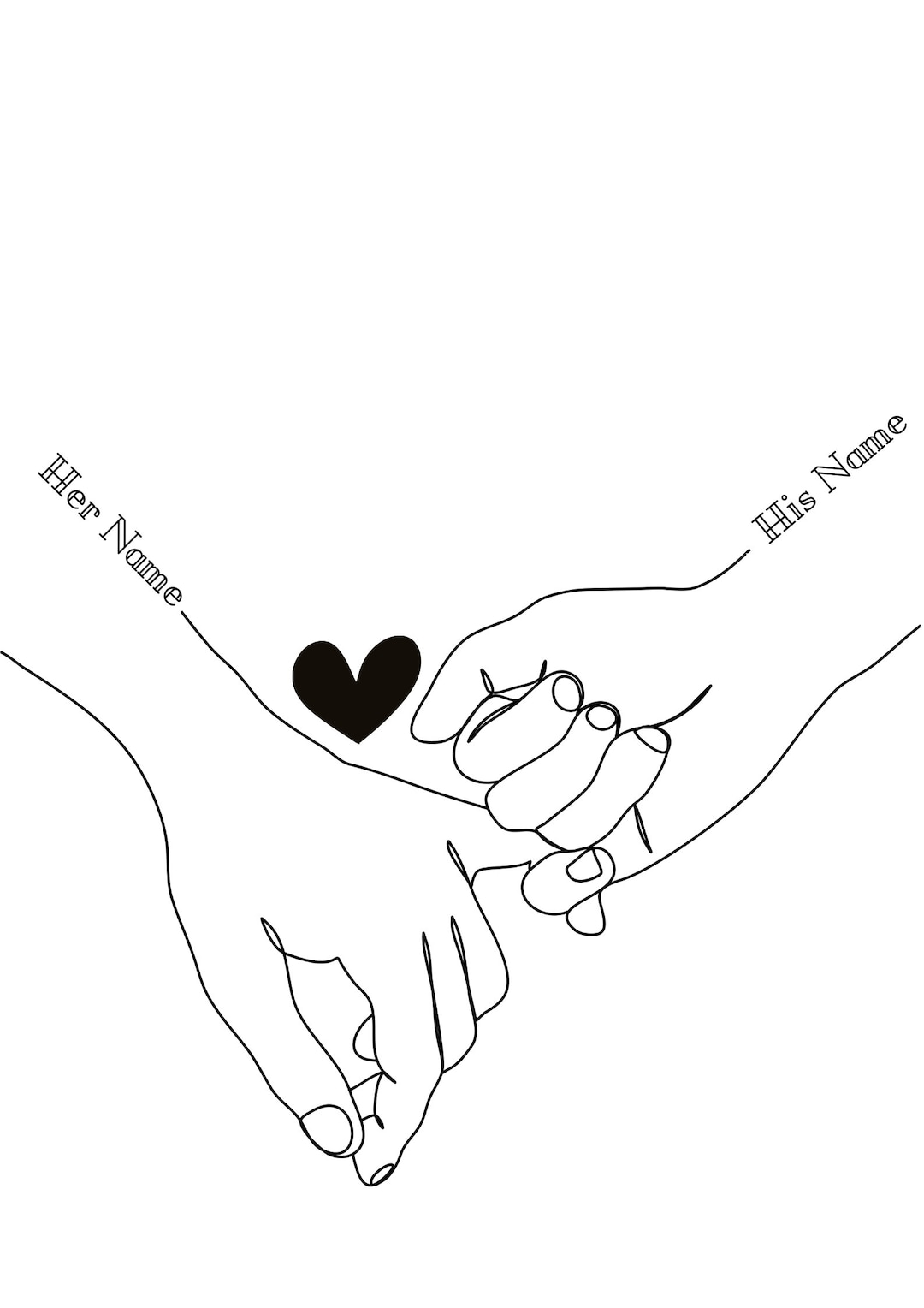 Personalized Hand in Hand Wall Art - Etsy