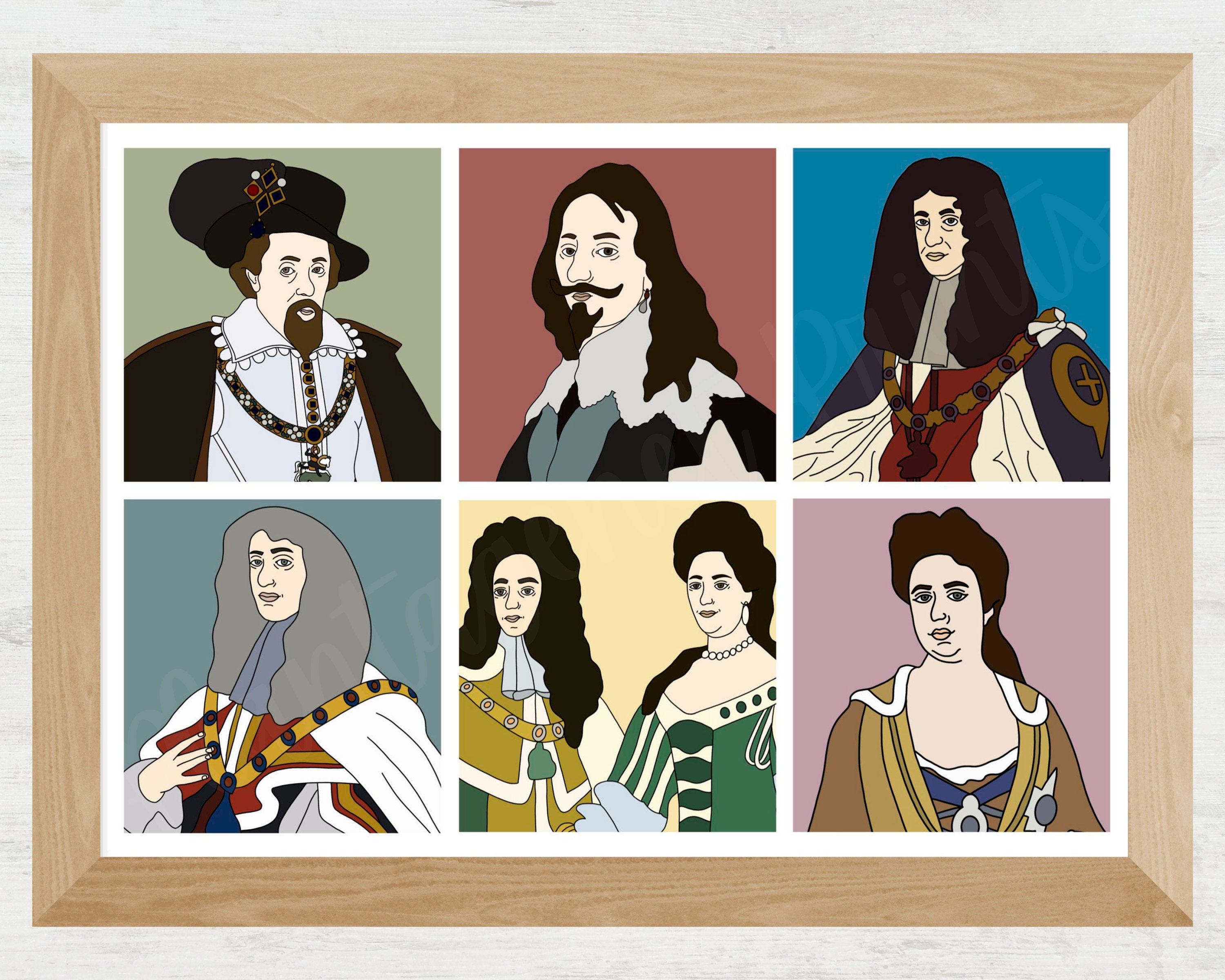 Stuart Monarch Print / Regalo para la historia británica Fan / - Etsy ...