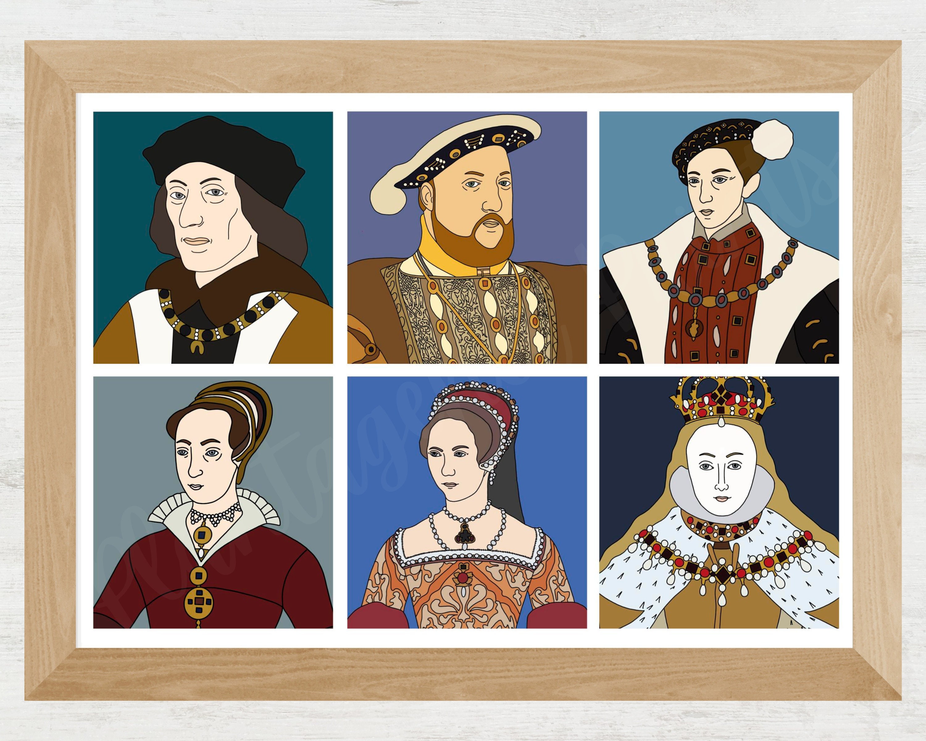 Tudor Monarchs Collage Print Gift for British/english - Etsy UK