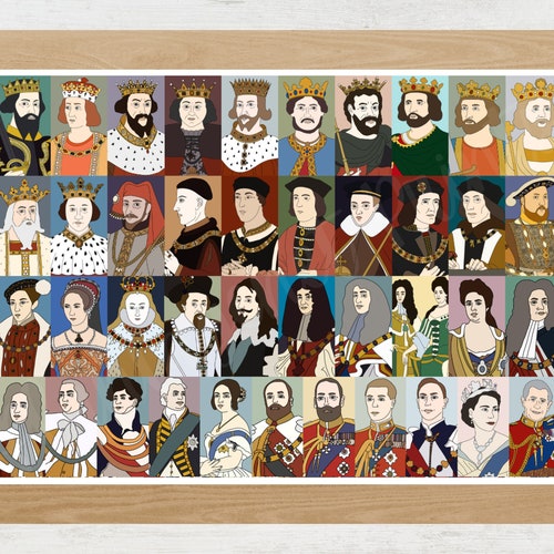 Kings & Queens Print Gift for British History - Etsy UK