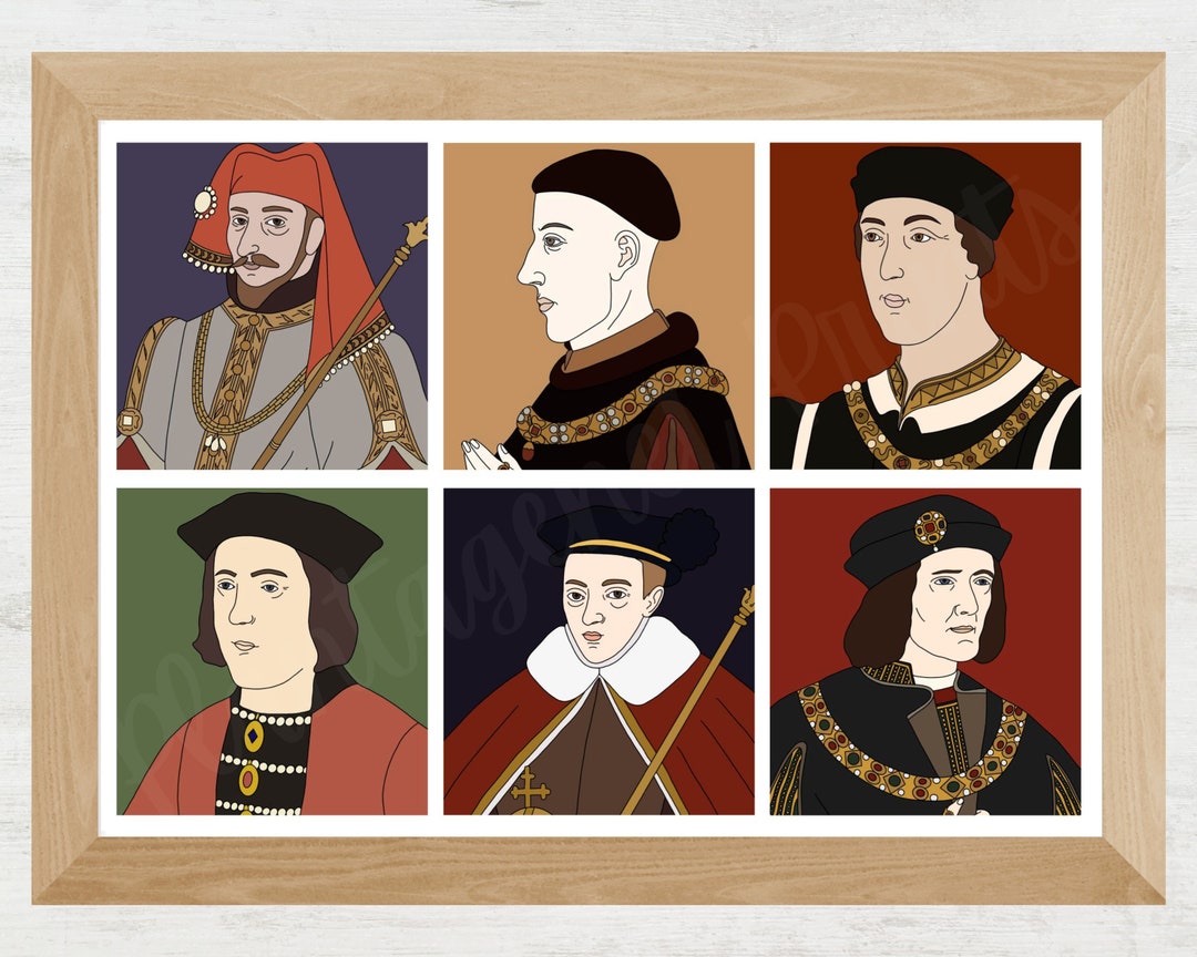 Medieval Kings Collage Print | Gift for Fan/nerd Teacher of Wars of the ...