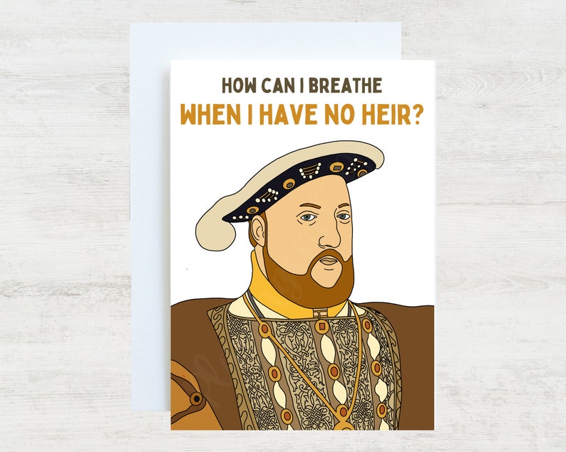 Henry VIII Card Funny Greetings Birthday Card for Tudor - Etsy