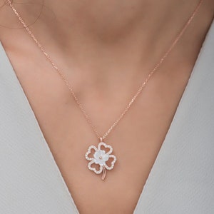 925 Sterling Silver Clover Necklace,four Leaf Clover Necklace,four-leaf Clover Pendant,clover ...