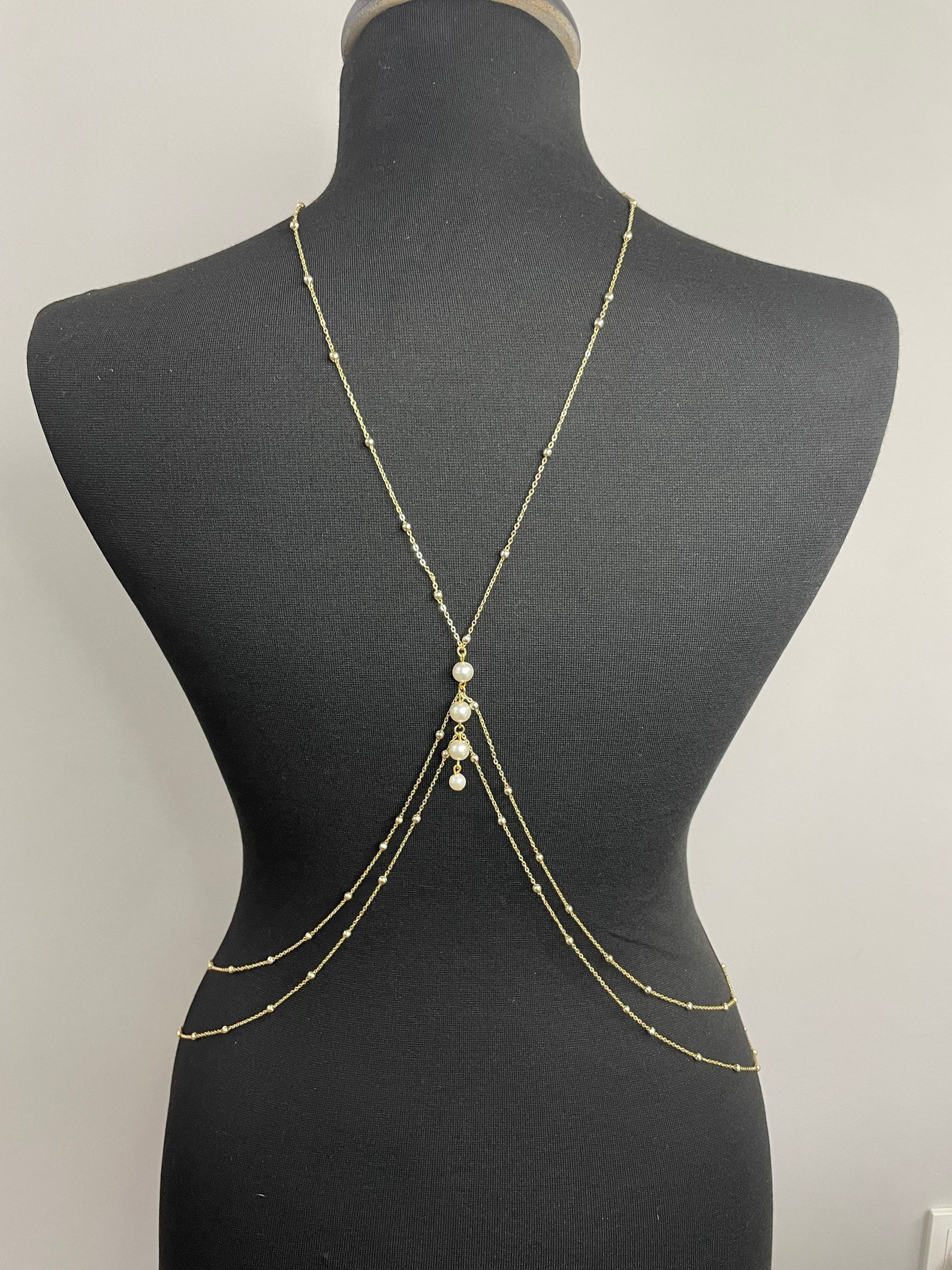 Body Jewelry With Pearl Body Chainlayered Body Chain - Etsy