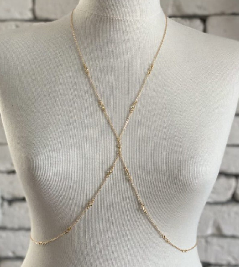 Body Jewelry With Crystal Stone Body Chainlayered Body Chain - Etsy