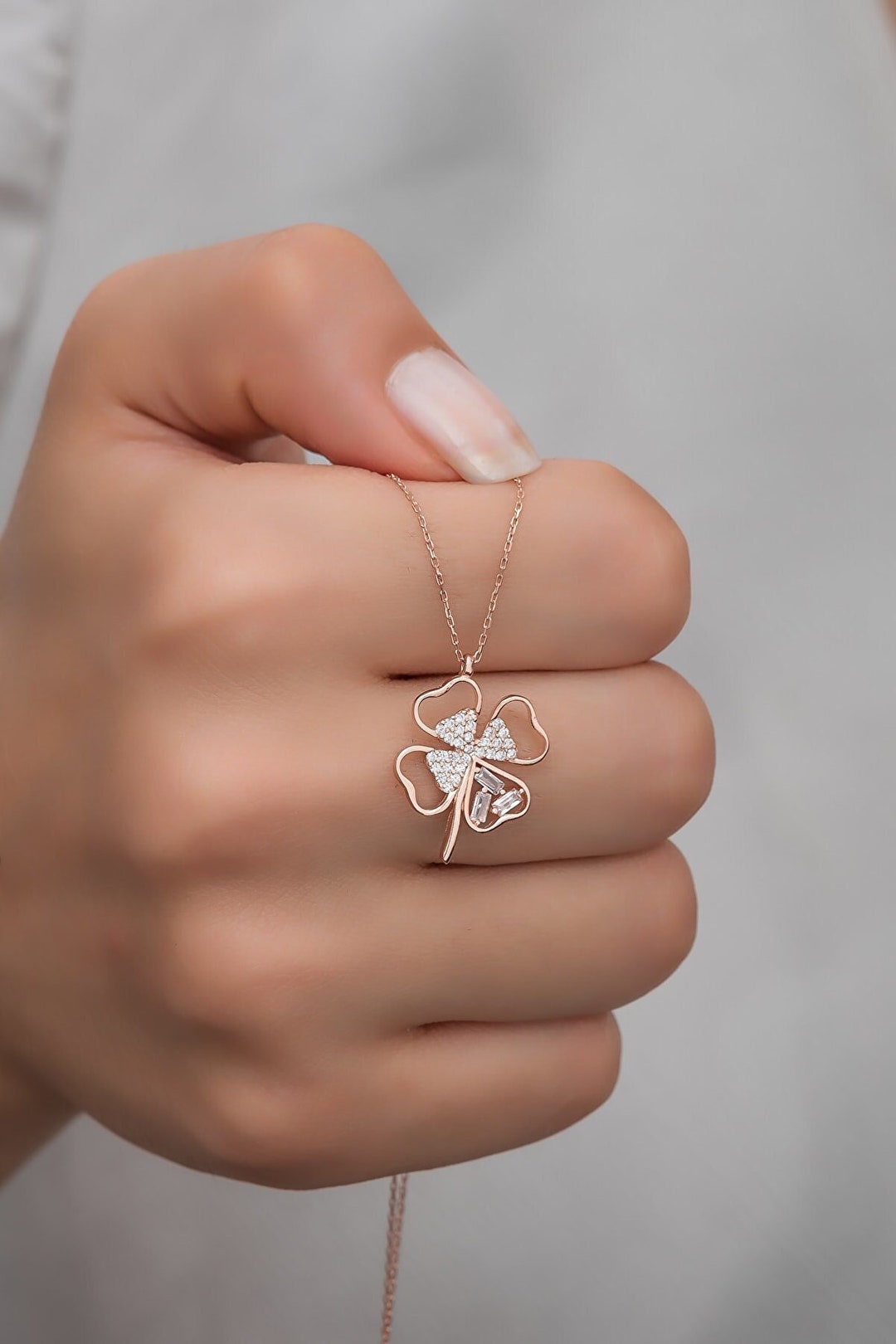 925 Sterling Silver Clover Necklace,four Leaf Clover Necklace,four-leaf Clover Pendant,clover ...