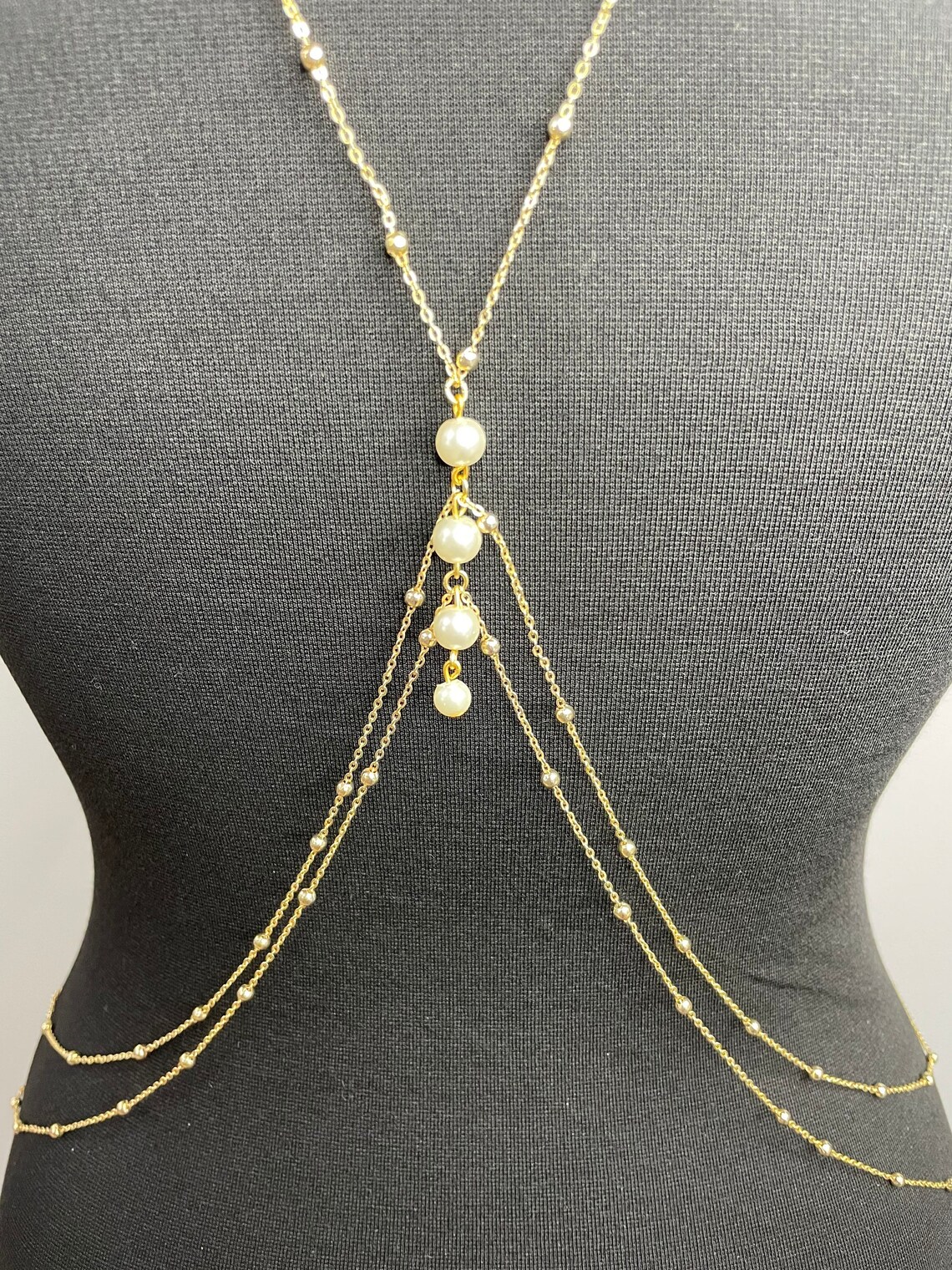 Body Jewelry With Pearl Body Chainlayered Body Chain - Etsy
