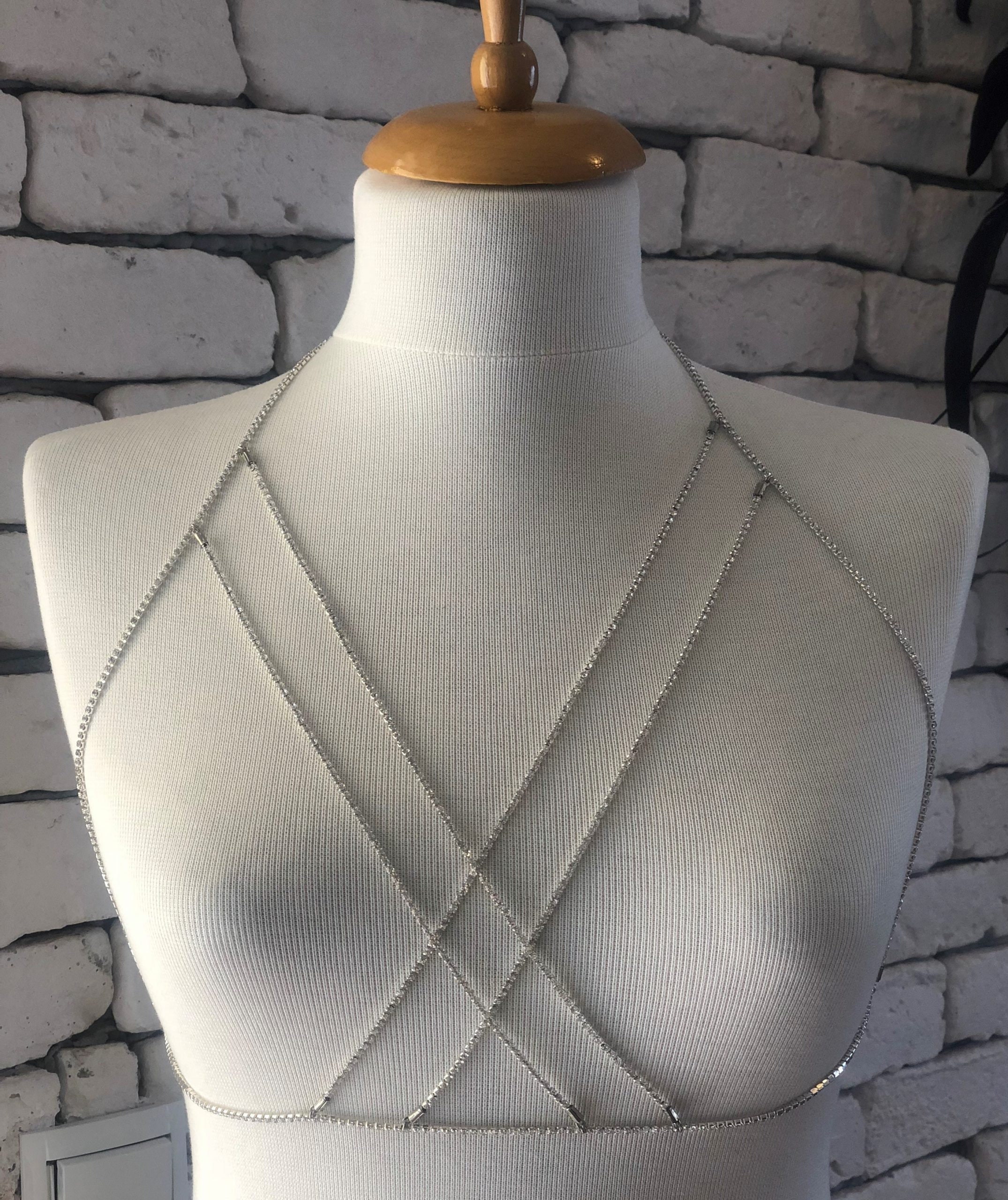 Body Jewelry With Crystal Stone Body Chainlayered Body Chain | Etsy