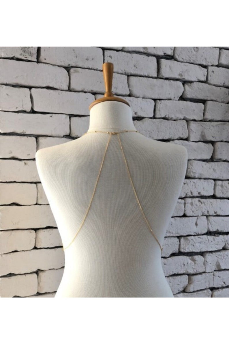 Gold Body Chainbody Necklacegold Chain Bralettegold - Etsy