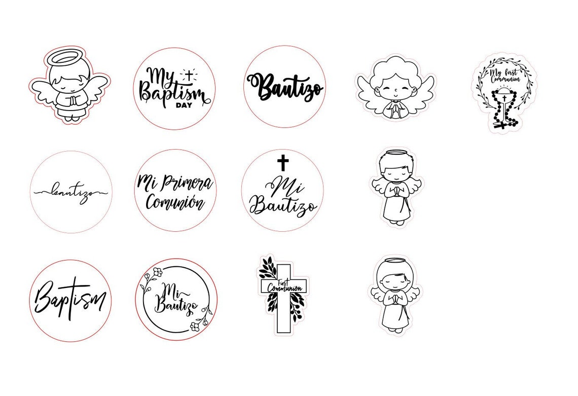 Baptism Set of 13 Models SVG File | Cricut | Cut File | PNG - Etsy