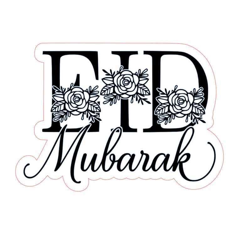 Eid Mubarak (floral) SVG File | Cricut | Cut File | PNG - Etsy